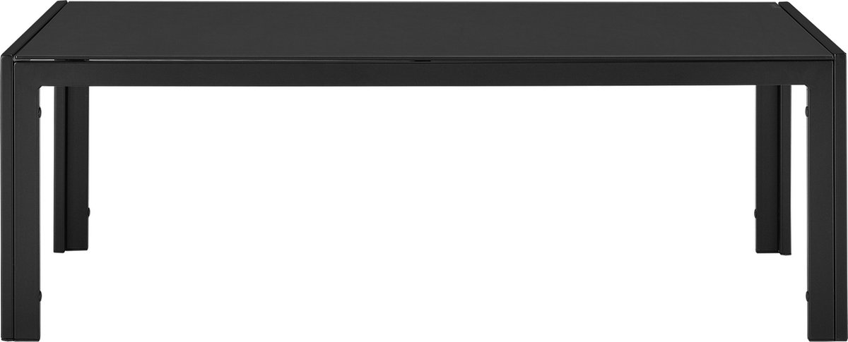 Glazen tuintafel klein metalen frame 35x100x50 cm zwart | bol.com