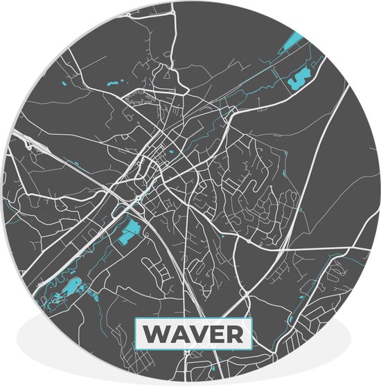 Wall Circle - Wall Circle Indoor - België - Wavre - City Map - Map - Blauw - Map - ⌀... | bol.com
