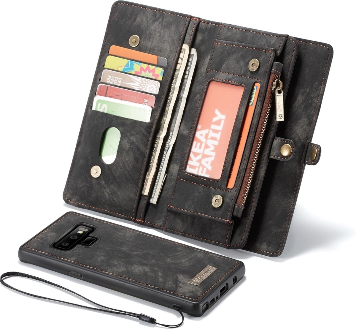 Caseme Luxe Wallet 2in1 Bookcase voor Samsung Galaxy Note 9 - Zwart ...