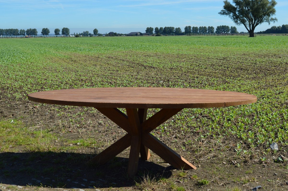 Jardin - Tuintafel - ovaal - L240cm - teak - massief - matrix poot ...