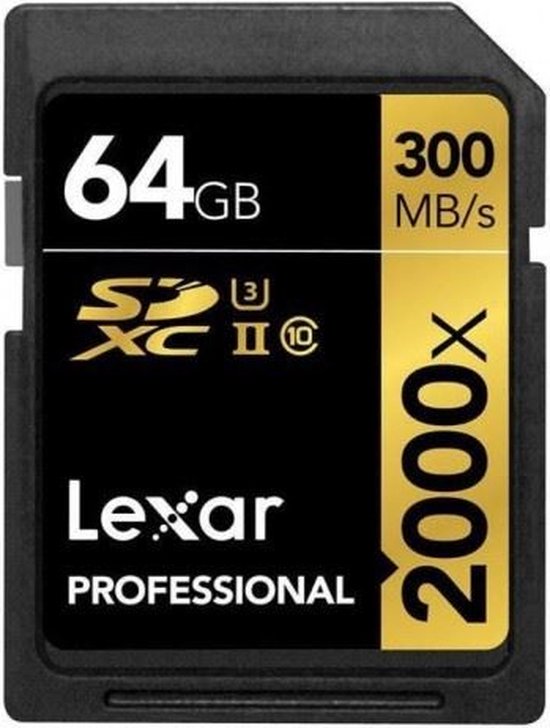 Lexar 2.0 SDXC Professional UHS-II 2000x 64GB | bol.com