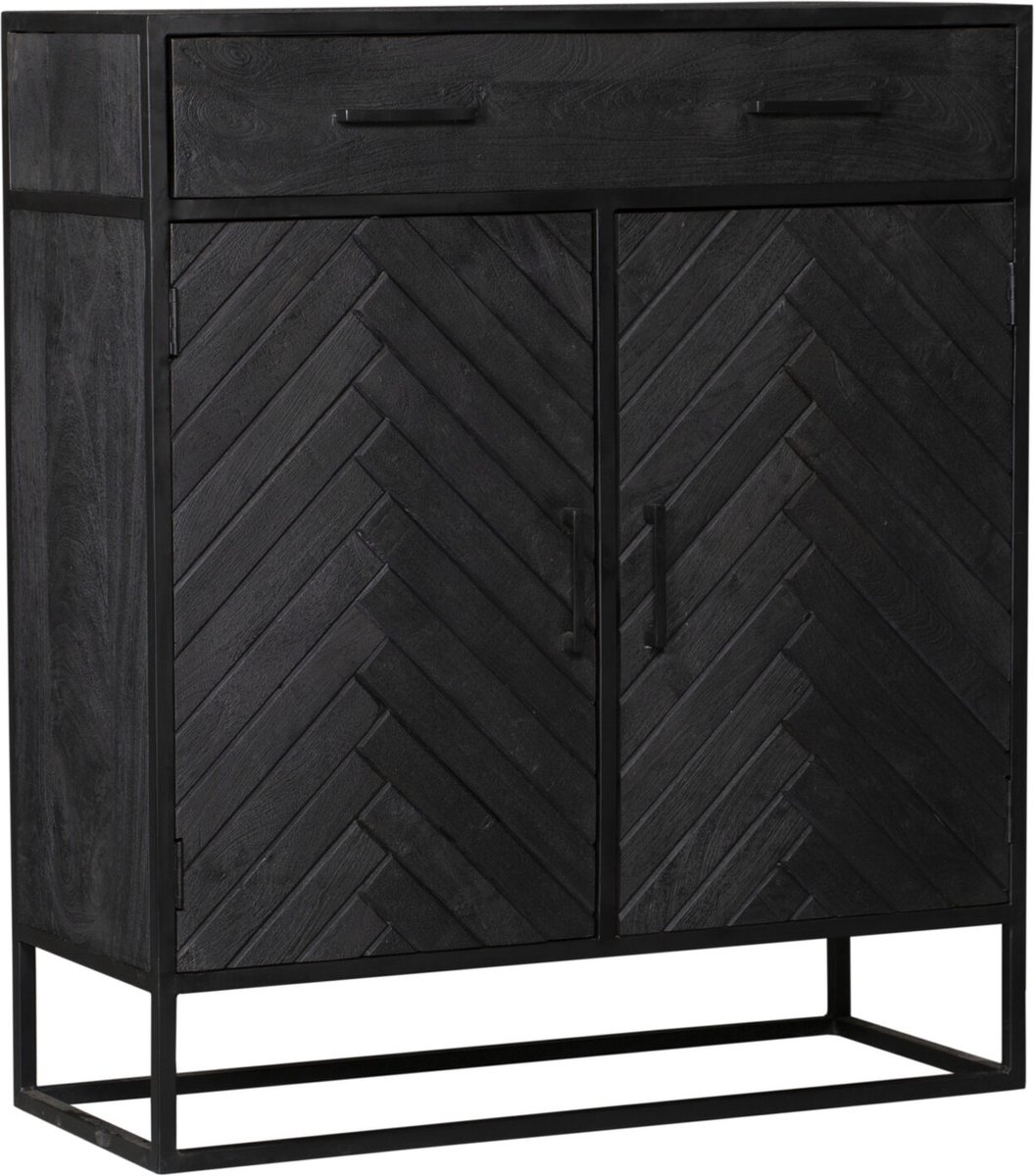 Kabinet zwart | new york | mangohout | 100 x 100 x 115(h) cm | bol.com