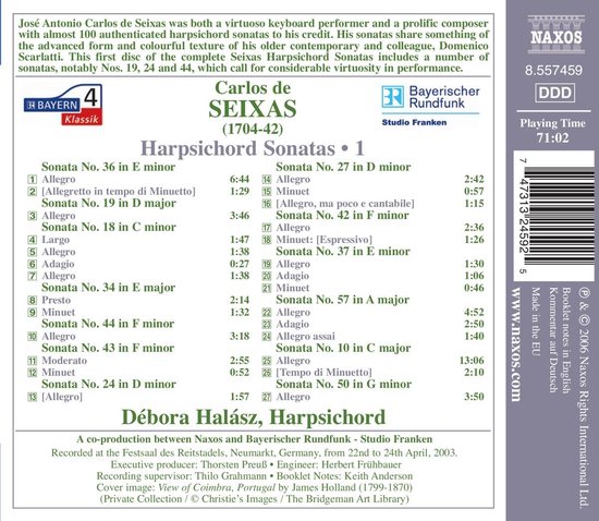 Debora Halasz - Harpsichord Sonatas Volume 1 (CD), Debora Halasz ...
