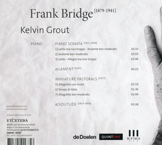 Frank Bridge: Piano Sonata / Lament & Solitude, Kelvin Grout | CD ...