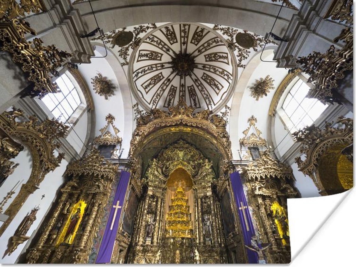 Poster L'intérieur d'une église portugaise de style rococo 40x30 cm ...