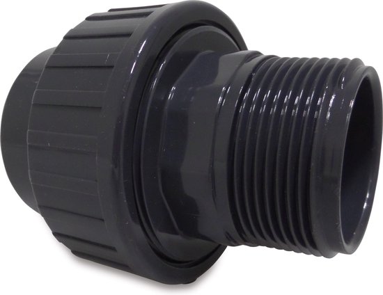 Mega Koppeling PVC-U 25 mm x 3/4" lijmmof x buitendraad 10bar grijs | bol