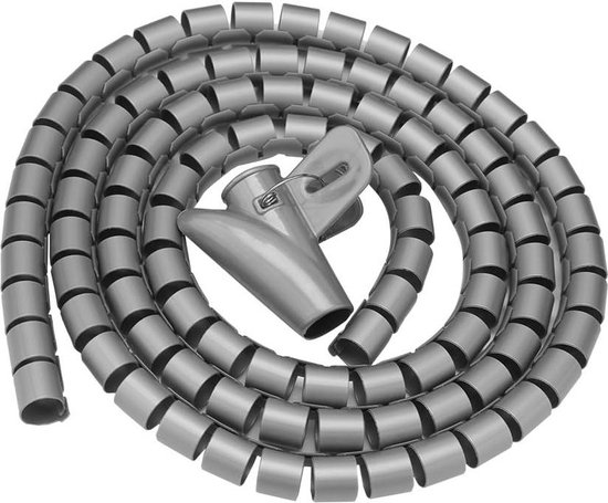 Flexibele duurzame spiraalslang kabelorganizer - Zilver - 15 m lengte ...