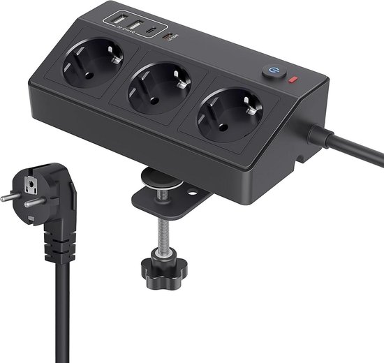 Tafelstopcontact overspanningsbeveiliging USB C PD 20 W - 4000 W/16 A ...