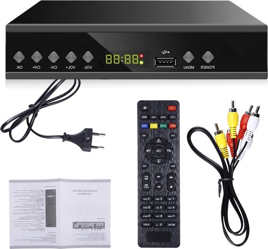 DVB-T2 digitale FullHD tv-ontvanger H.264 met afstandsbediening en ...