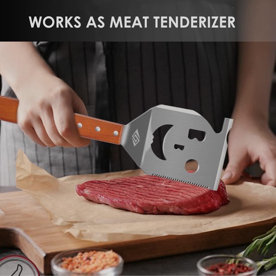 STEVEN-BULL S Grill Spatel voor Outdoor Grill, 7-in-1 BBQ Spatel voor ...