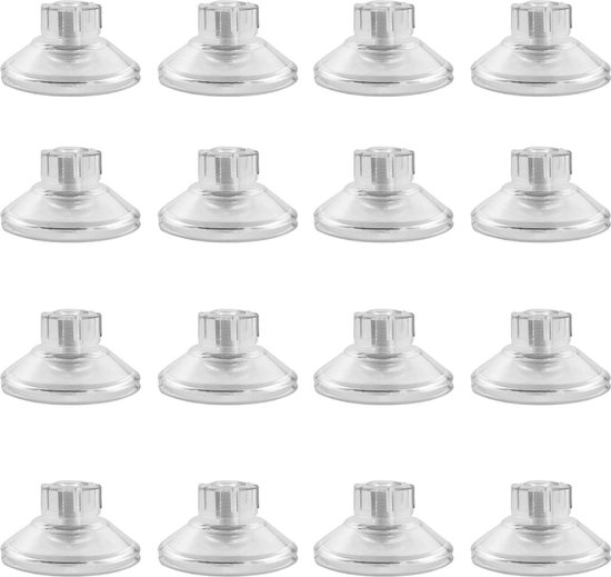 Zuignappen met schroefdraad - 16 stuks - doorzichtig - PVC - ramen ...