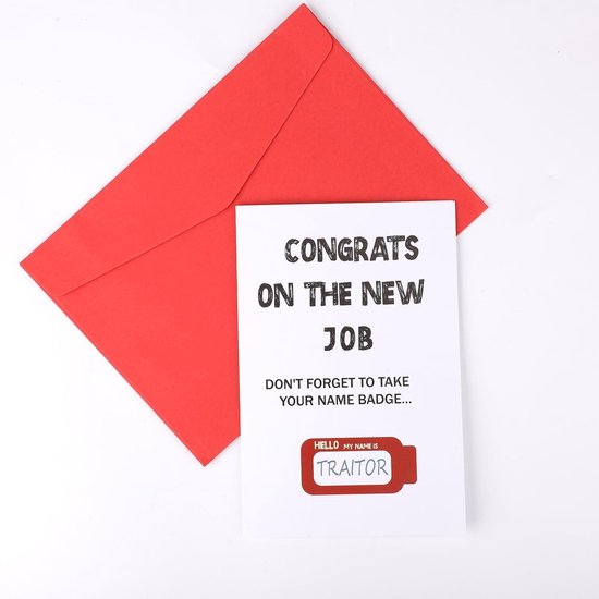 Grappige Nieuwe Baan Congrats Kaart - Afscheidscadeaukaart 15x20cm ...