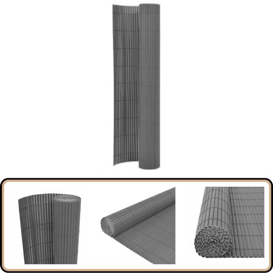 vidaXL Tuinafscheiding grijs 90x400 cm PVC Tuinhek - Pvc Schutting ...