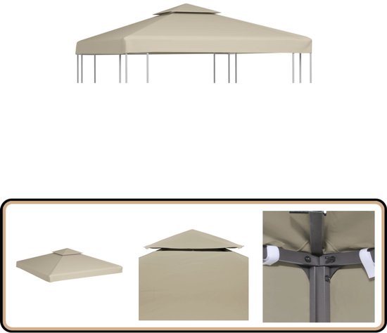 vidaXL Vervangend tentdoek - 3x3 m - Beige - Waterbestendig Tuinluifel ...