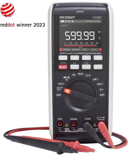 VOLTCRAFT VC891 Multimeter Digitaal Datalogger, LoZ CAT III 1000 V, CAT ...