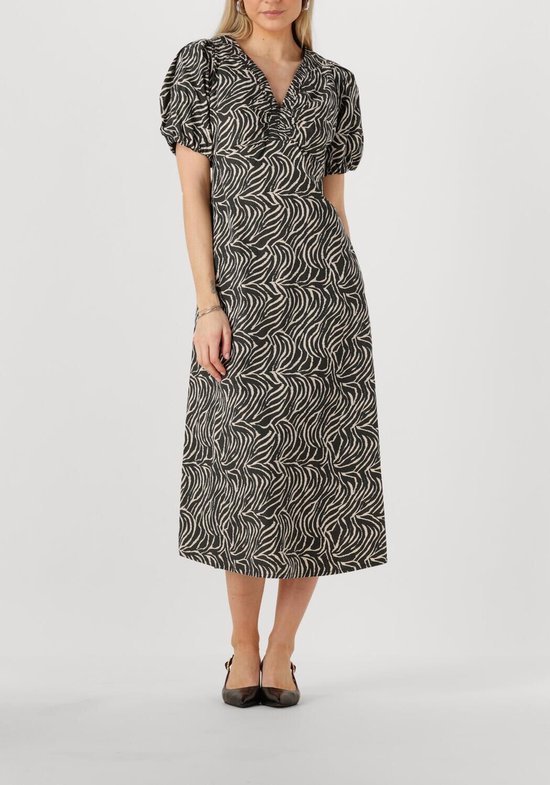 Neo Noir Illana Zebra Dress Jurken Dames - Kleedje - Rok - Jurk - Zwart - Maat 38 | bol