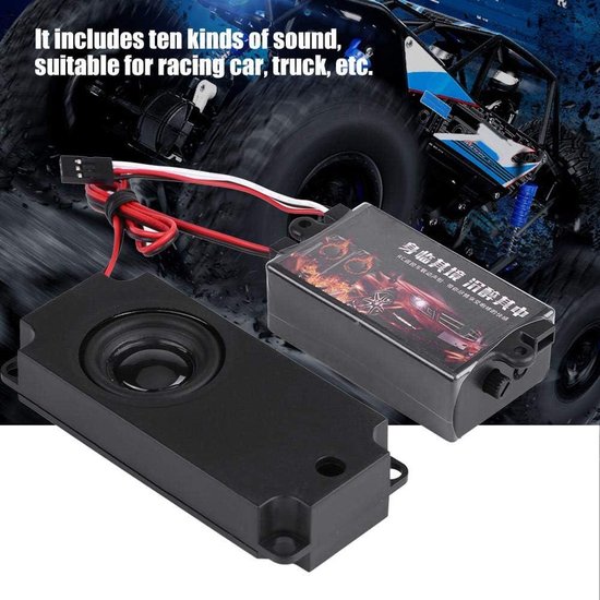 Sound Simulator Module Set for 1/10 RC Vehicles - Single Speaker | bol