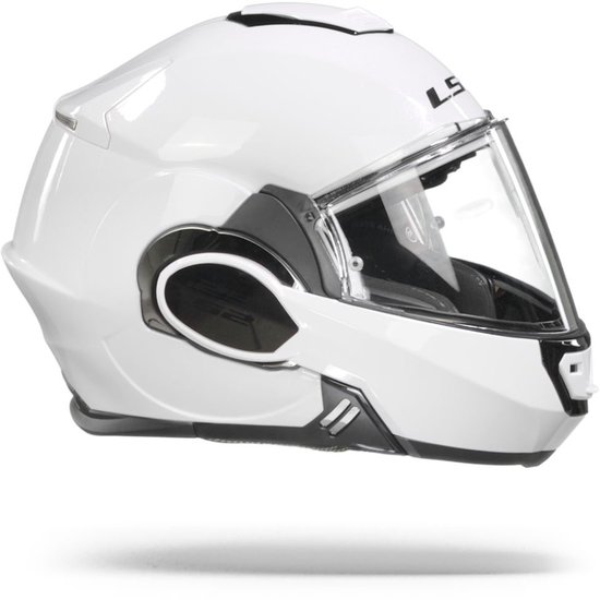 LS2 FF399 Valiant Single Mono Gloss White Modular Helmet M - Maat M ...