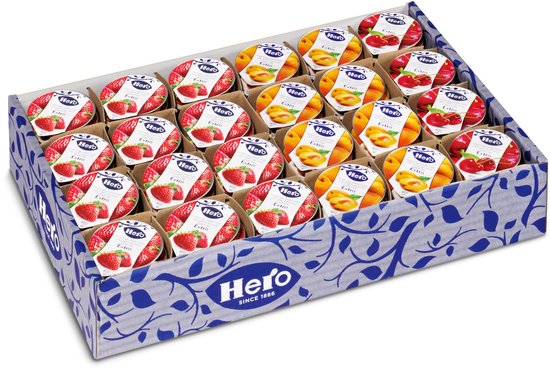 Hero Jam assortiment - Broodbeleg - Jam - Aardbeien, Kersen & Abrikozen ...