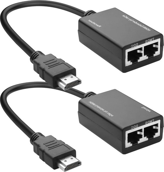 HDMI extender via Cat5e/6 network balun cable adapter converter 100FT ...