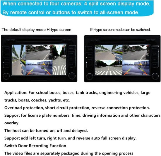 Back-up Camera Control Box DC 12V 24V 4 in 1 Out Video Splitter met ...