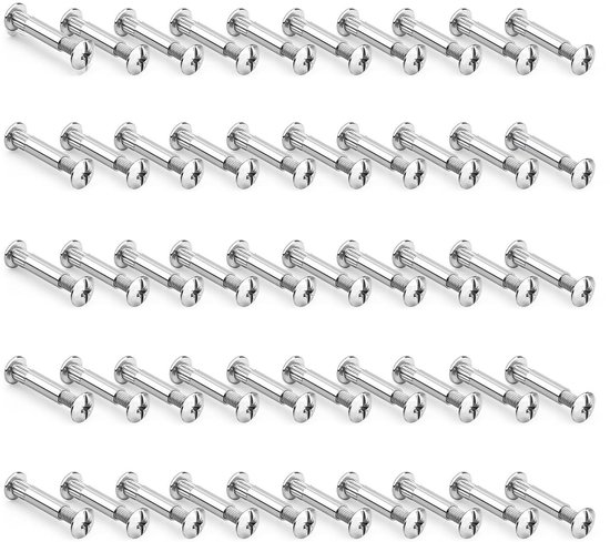 Verbindingsschroef M4 hulsschroeven staal vernikkeld, 50 stuks - voor ...