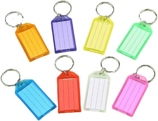 Key Tags Plastic Key Chain Tags with Ruled Blank Paper Labels ...