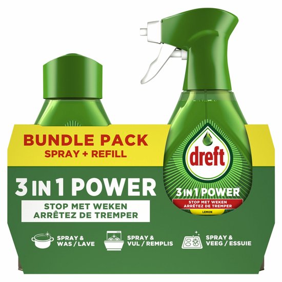 Dreft 3in1 Power Spray + Navulling 1000 ml | bol