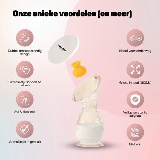 Vulpes Goods® BabyCare - Siliconen Borstkolf - Siliconen Moedermelkcollector - Melk... | bol.com
