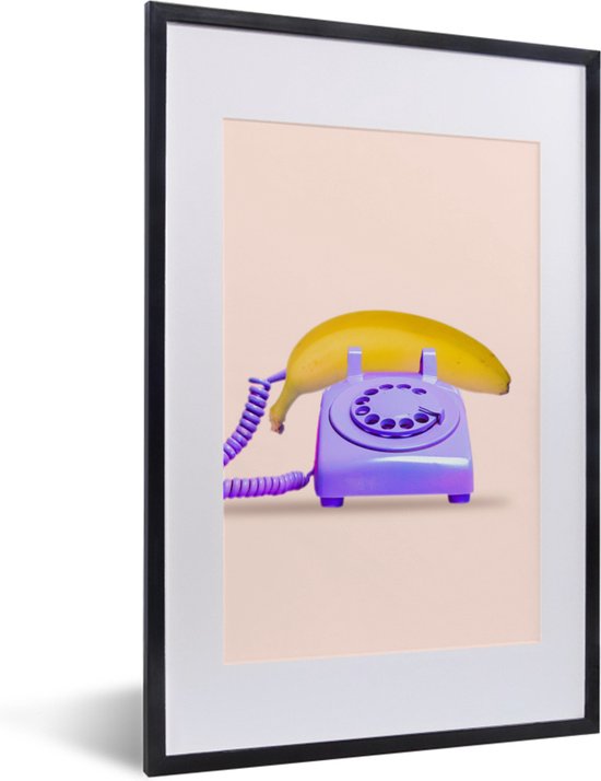 Posterlijst - Foto lijst - Banaan - Telefoon - Paars - Geel - 40x60 cm ...