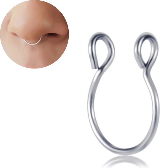 Fake Neuspiercing Zilver - Nep Neuspiercing Septum - Neusring - Nep ...