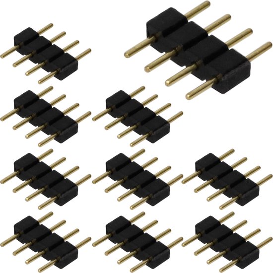 ECD Germany Set van 10 LED strip connectoren 4-pins 10 mm RGB SMD 5050/ ...