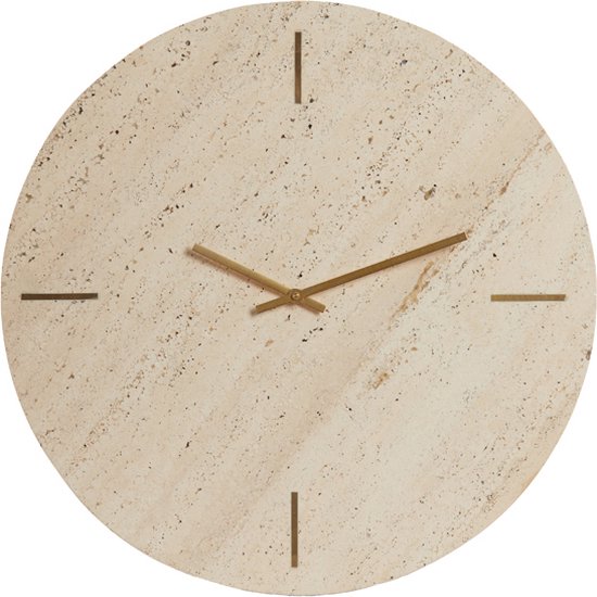 Light & Living Klok 'Jenay' Marmer, kleur Crème | bol.com
