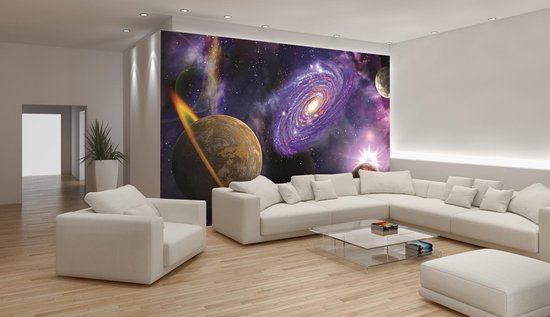 Fotobehang - Vlies Behang - Planeten en Sterren in de Ruimte - Heelal ...