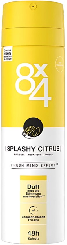 8x4 Deo Spray Splashy Citrus 150 ml | bol