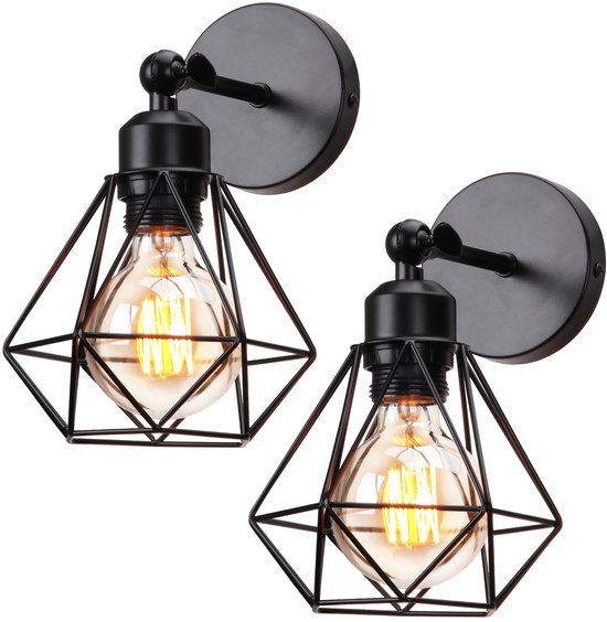2 Stuks Wandlamp Industrieel Verstelbaar Vintage Wandverlichting voor ...