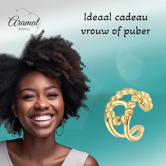 Aramat Jewels - RVS Verstelbare Ring - Geknoopt Dot Motief - One Size ...