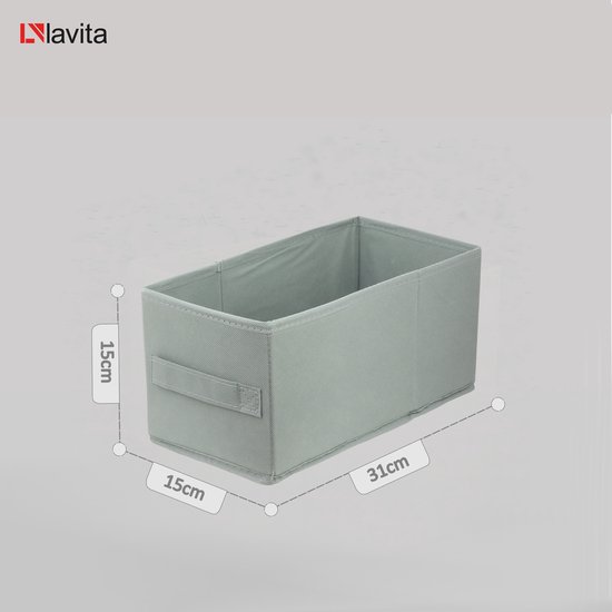 LAVITA® Opbergmand Textiel - 15x31x15 Lichtgrijs - 1 stuk - Opbergbox ...