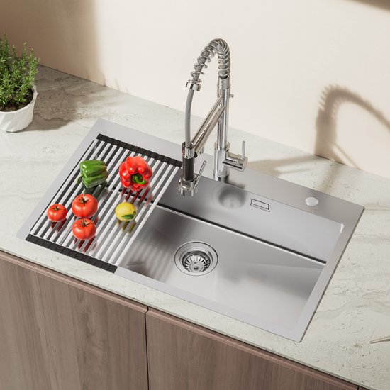 Auralum max - Spoelbak 75x45CM - Spoelbak Keuken - Enkele spoelbakken ...