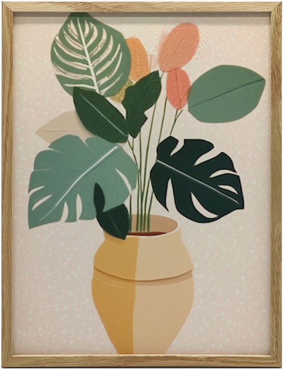 Frame Wandposter Plant In Boho Pot 40X50 Cm | bol