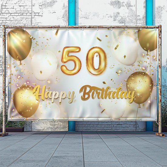 Spandoek 50 jaar happy birthday - 180 x 120 cm - spandoek - abraham ...