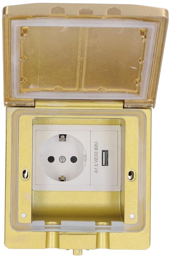 Vloerdoos met Klepdeksel 2500 W 250 V 16 A Ingebouwde USB-aansluiting ...