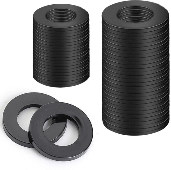 50-Pack Rubber Washers for Home Repair - Black - Plastic - Threaded Rod ...