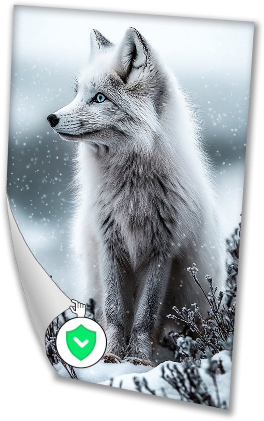 Witte vos in winters landschap - Vos poster - Posters sneeuw ...