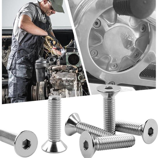 Pack of 100 M4 x 10 mm Stainless Steel Lens Head Screws with Hexagon ...