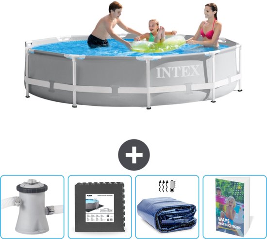 Intex Rond Prism Frame Zwembad - 305 x 76 cm - Grijs - Inclusief ...
