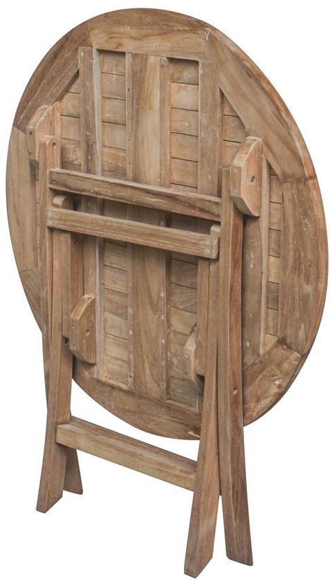 Inklapbare Teak Tuintafel | Rond | 90 cm | bol