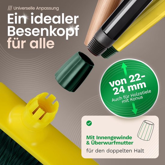 Klauwbezemset 30 cm hout met telescopische steel veegset lange steel ...