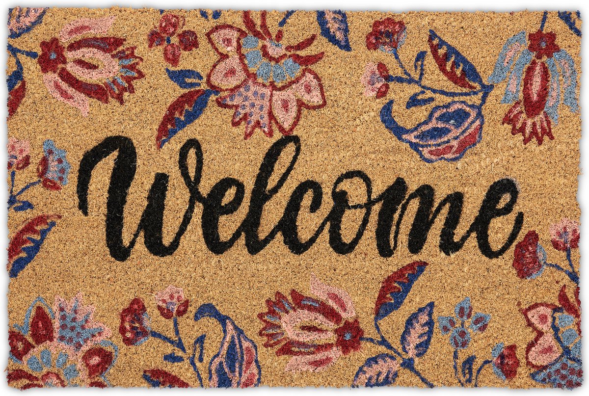 Relaxdays deurmat kokos - welcome - 60 x 40 cm - kokosmat - voordeur ...