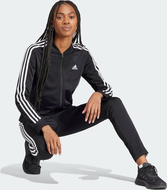 Adidas Sportswear Essentials 3 Stripes Trainingspak Dames Zwart